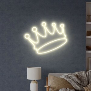 Crown LED Neon Sign: Personalized Night Light, Wall Decor - Etsy