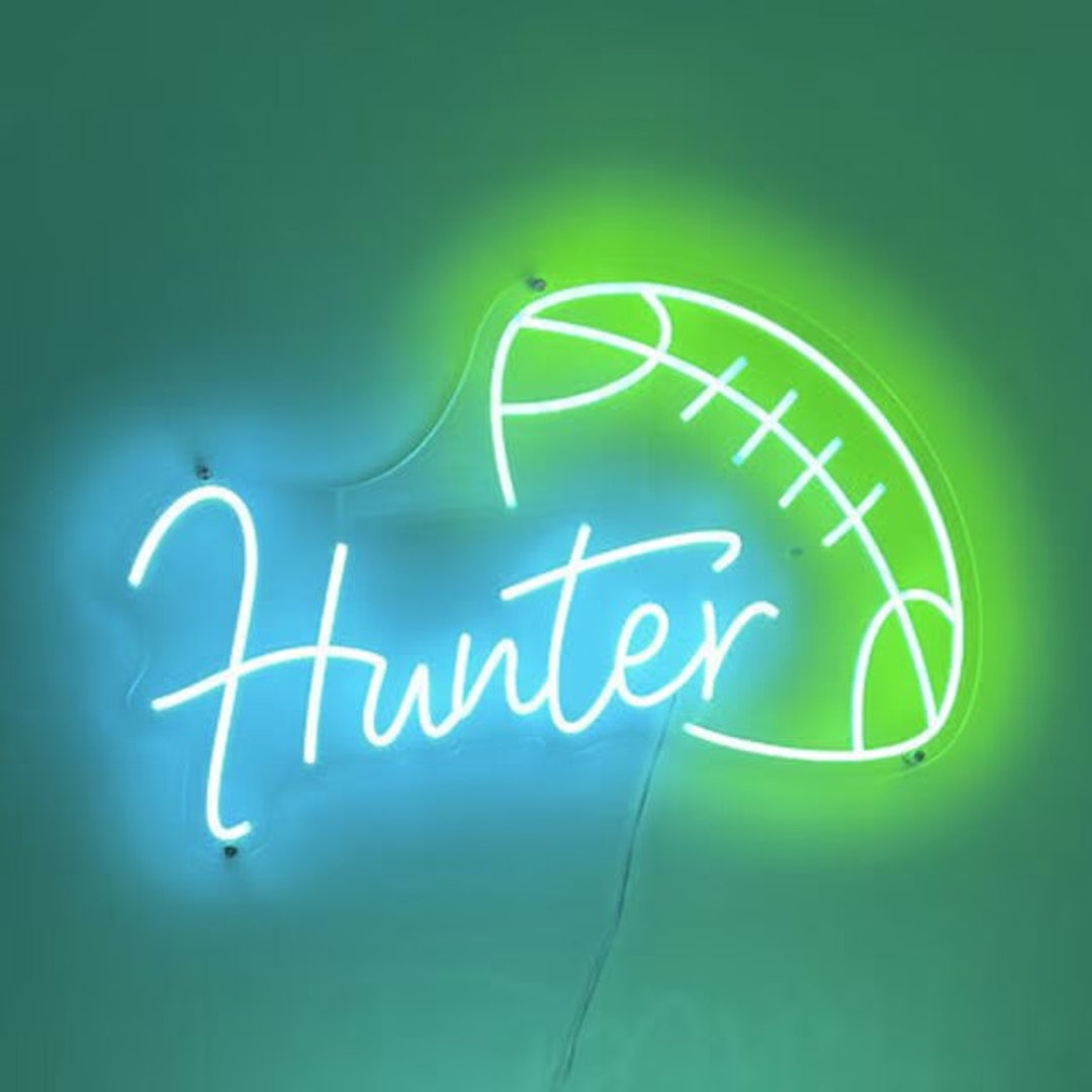 Custom Name Football LED Neon Sign | Birthday Gift Neon Sign | Kids ...