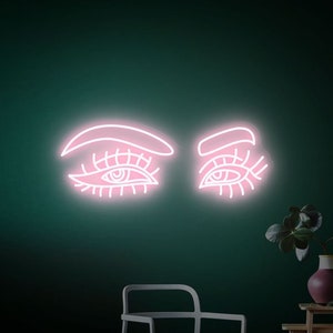 Custom Eyelashes LED Neon Sign | Beauty Salon Shop Neon Light | Logo ...