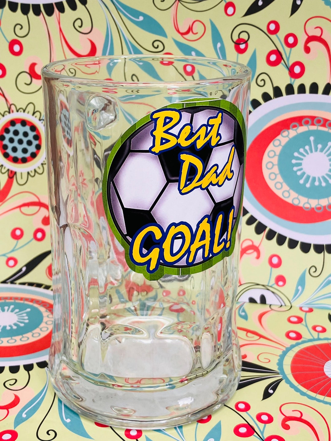 Best Dad Football Goal Glass Tankard Great Gift for a Dad or Grandad ...