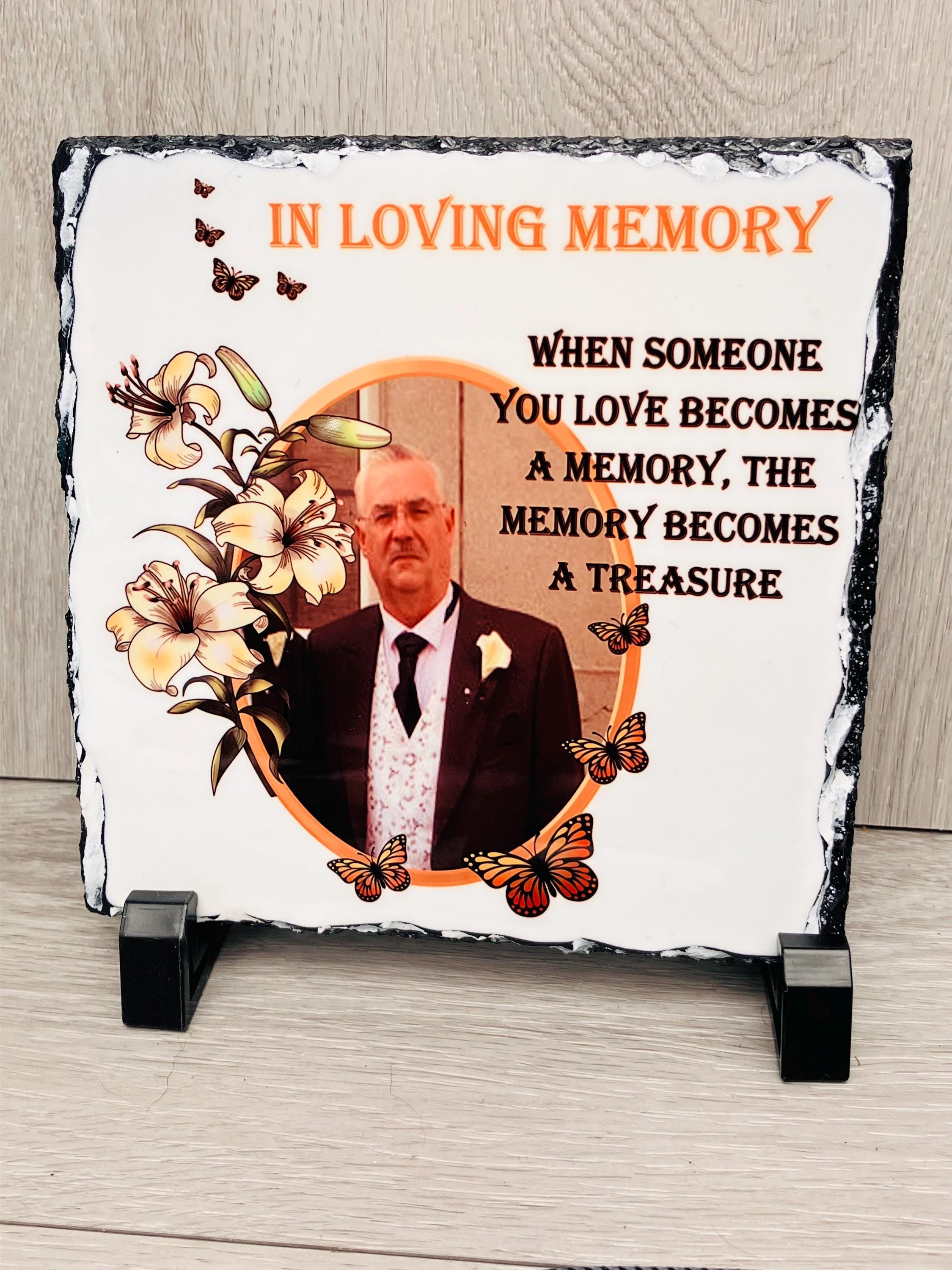 Personalised in Loving Memory Photo 15x15cm Slate - Memorial - Someone ...