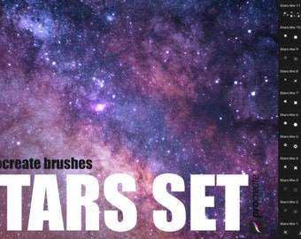 Sparkle Star Procreate Brush, Light, Galaxy, Procreate Galaxy ...