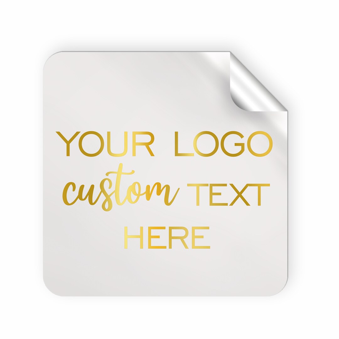 Custom Clear Foil Sticker: Gold, Silver, or Black Logo - Etsy