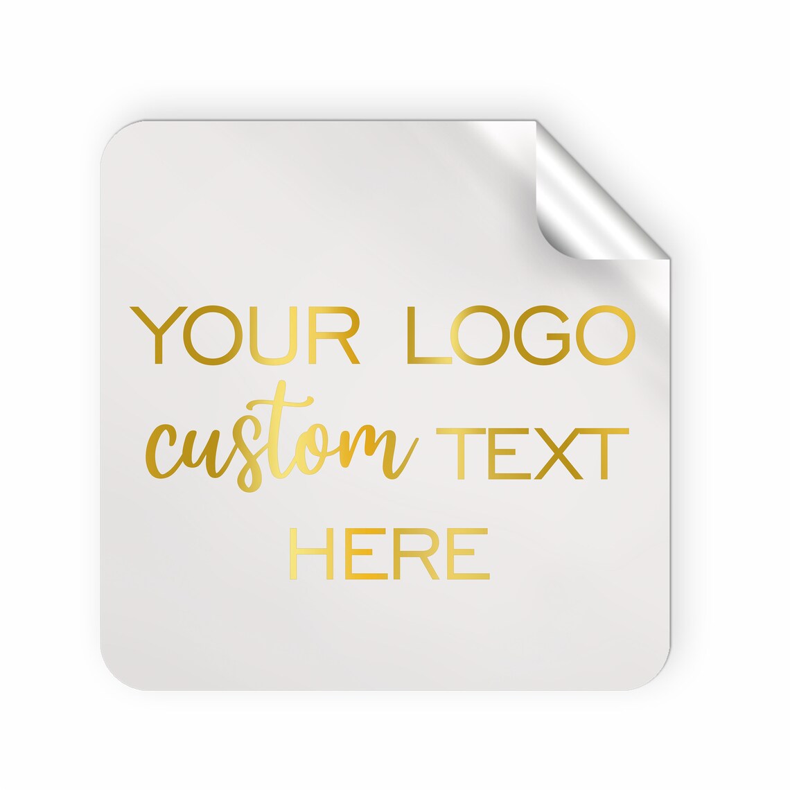 Custom Foil Sticker, Clear Logo Custom Sticker in Gold, Clear Custom ...