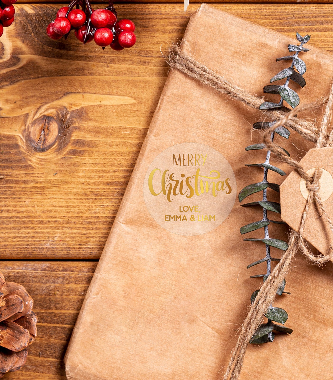 Merry Christmas Sticker Labels, Christmas Packaging Stickers ...