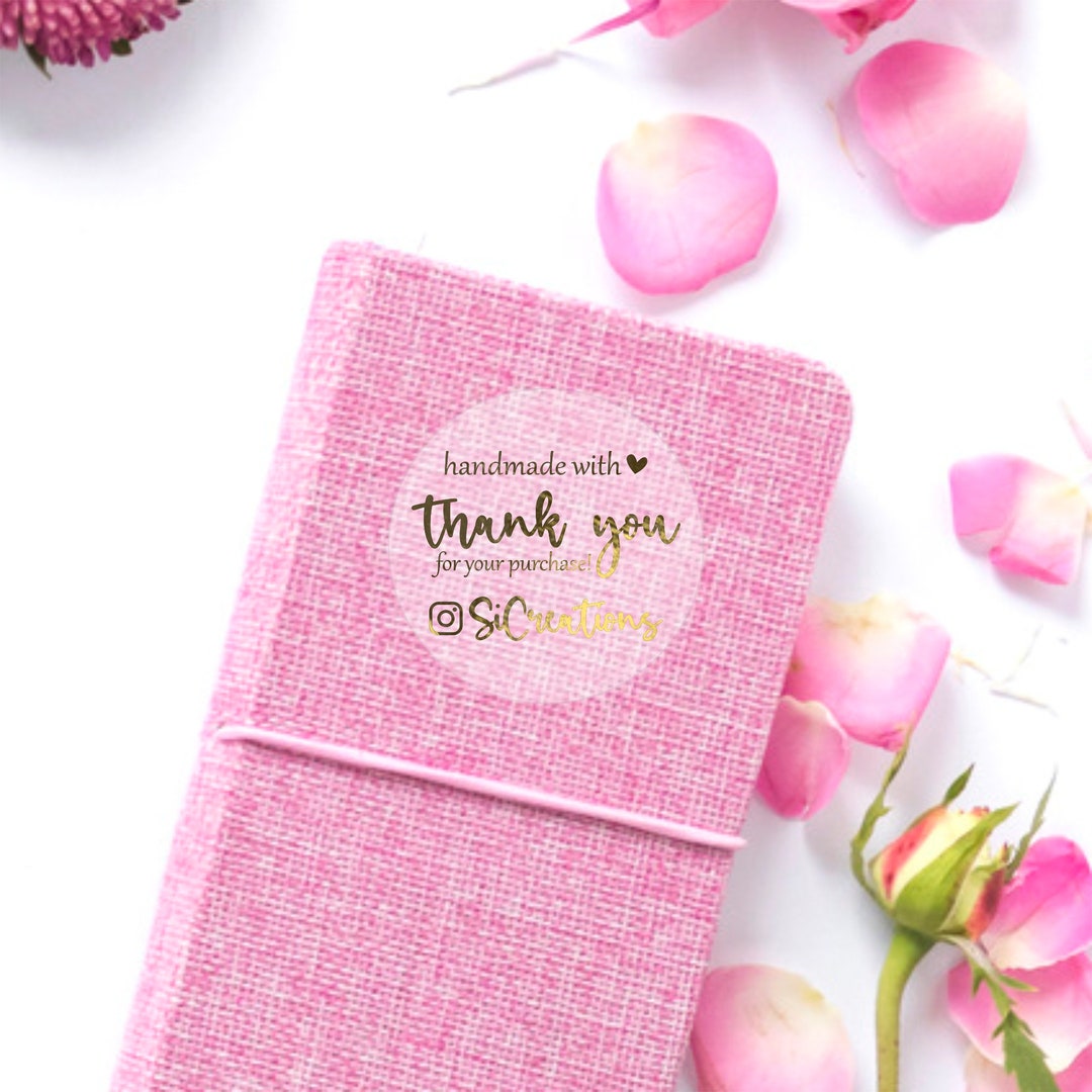 Gold Foil Thank You Stickers: Custom Business Packaging Labels - Etsy