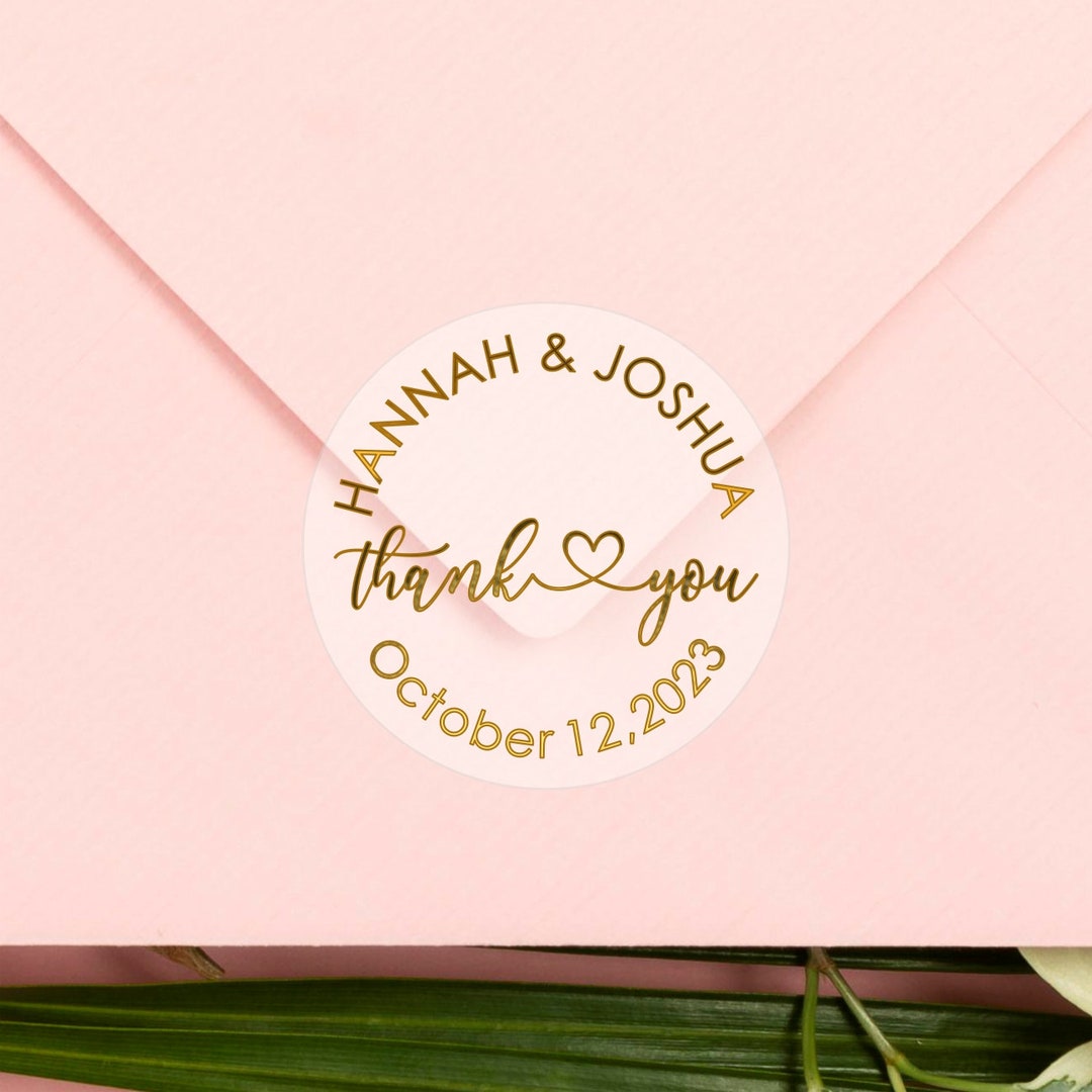 Wedding Thank You Stickers Personalized Wedding Favor Labels Custom Envelope Seals Bridal Shower ...