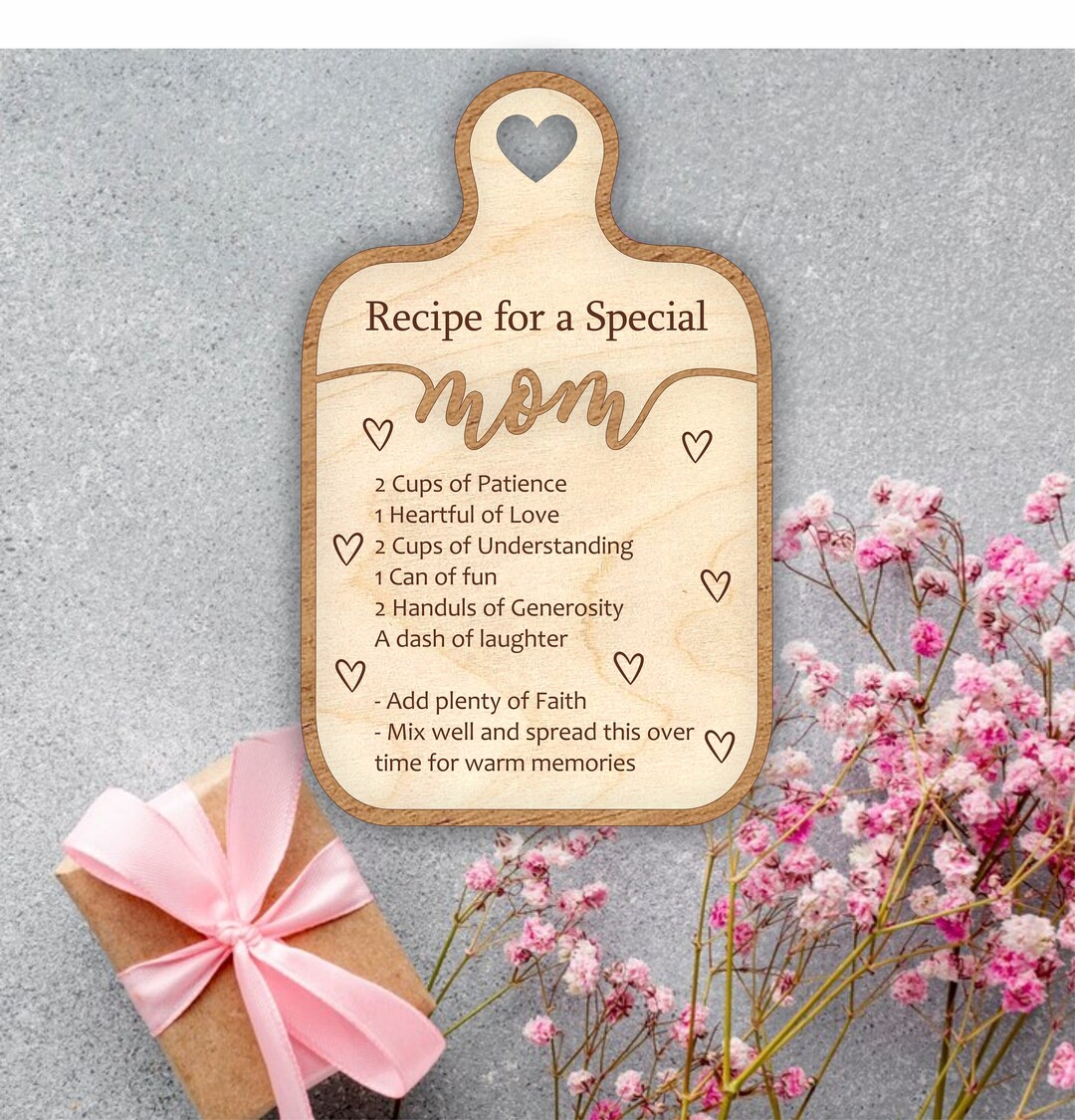 Recipe for a Special Mom Digital Cut File, Glowforge, Laser Cut File ...