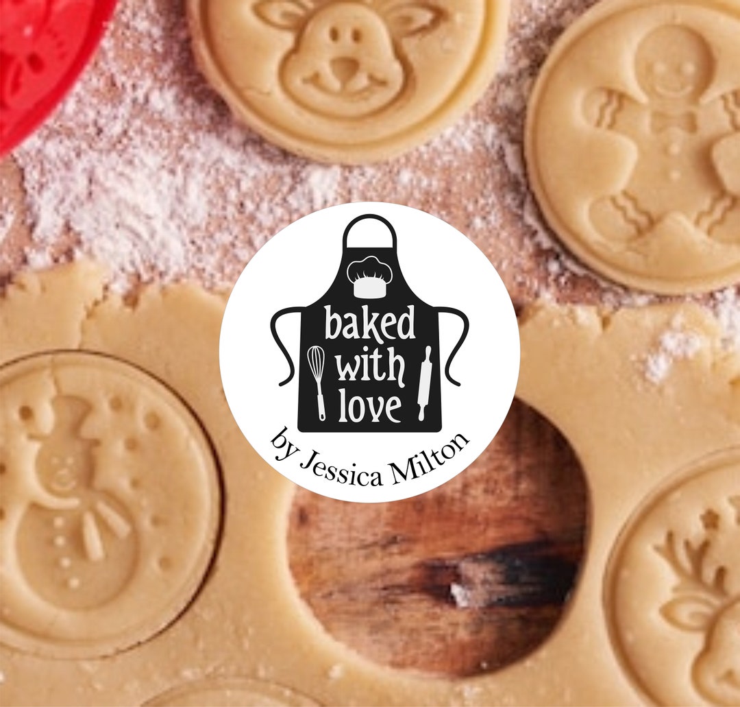 Baked With Love Stickers, Personalized Baking Labels Stickers, Wedding ...