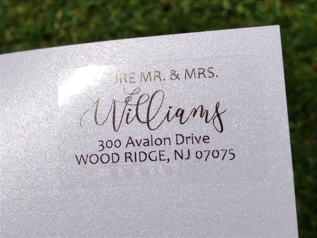 Silver Foil Return Address Label, Wedding Invitation Return Address ...