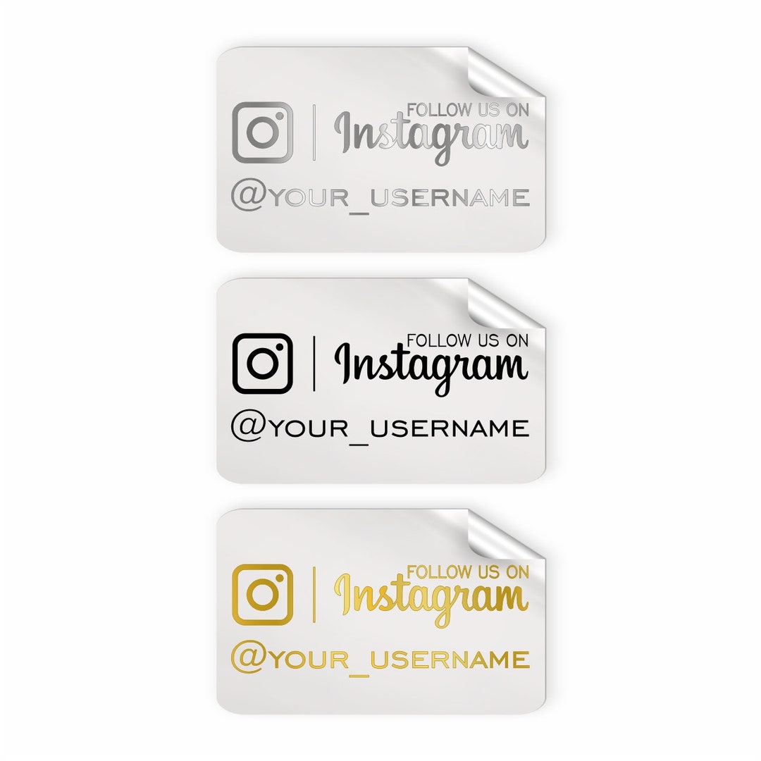 Personalized Instagram Sticker Labels: Gold, Silver, or Black Foil - Etsy