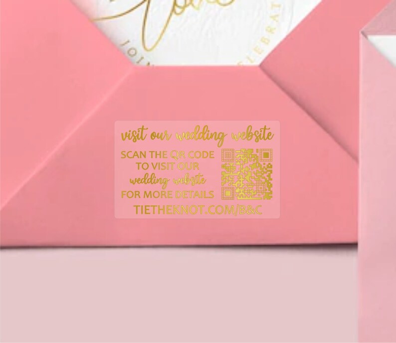 QR Code Sticker Wedding Invitation QR Code, Personalised Sicker Wedding ...