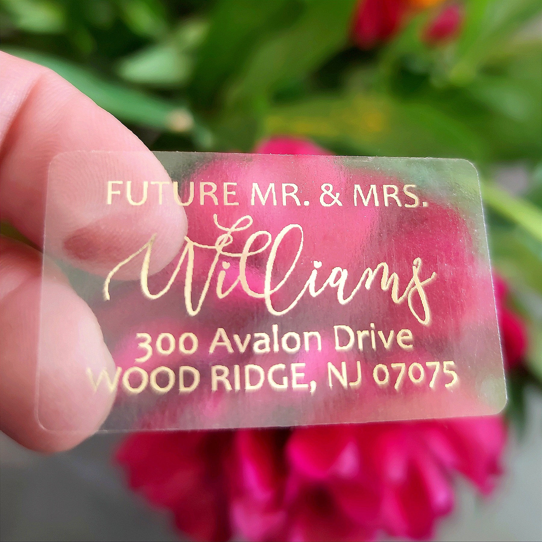 Custom Return Address Labels, Clear Gold Foil Sticker, Wedding Return ...