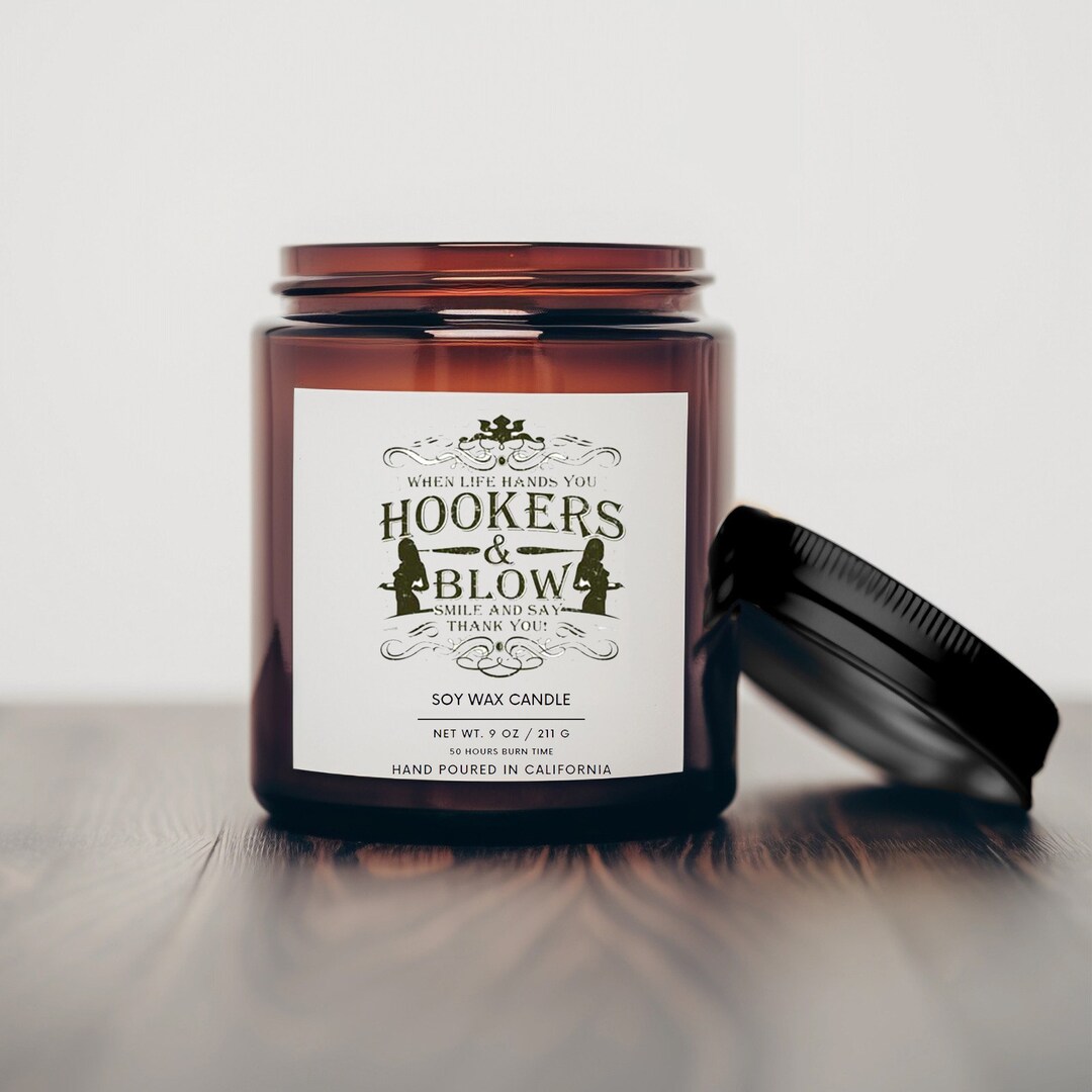Hookers and Blow Candle, Adult Humor Candle, Gift Custom Candle, Custom ...