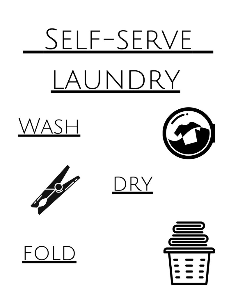Self-serve PRINTABLE Laundry Sign. - Etsy