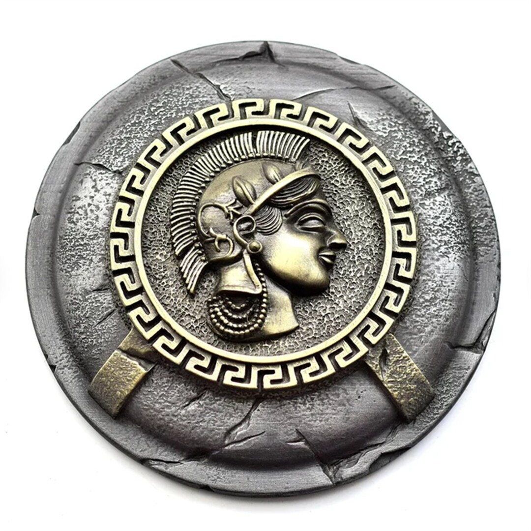 Athena Greek Mythology Wall Decor, Goddess Athena on Spartan Shield ...