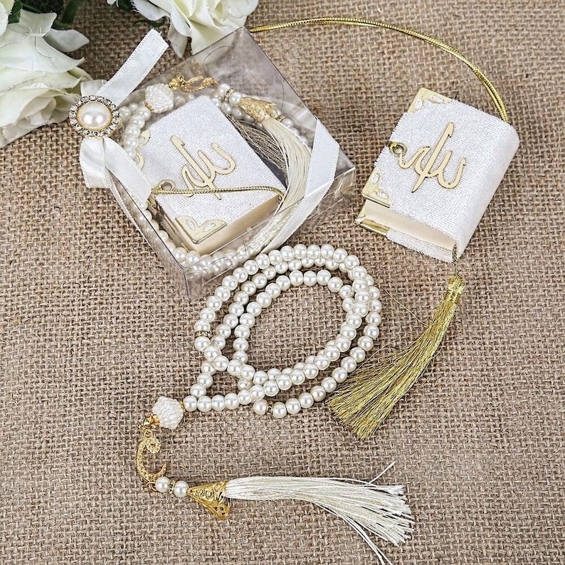 Velvet Mini Quran Pearl Tasbeeh Decorated Box Gift Eid Favor - Etsy