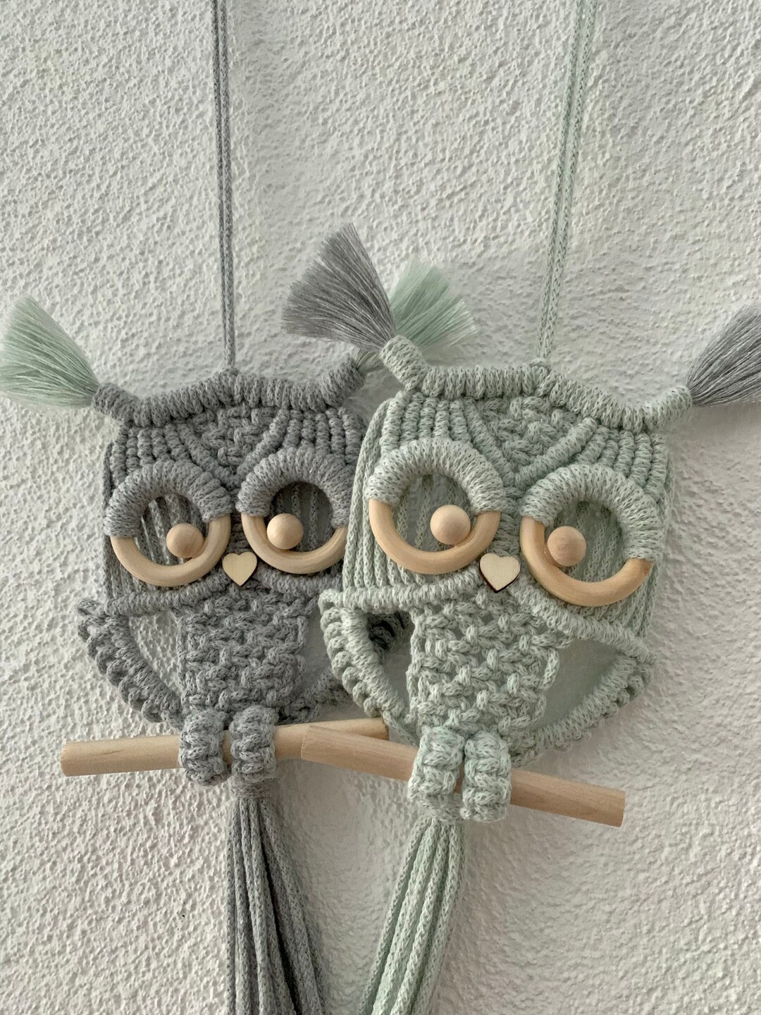 Small Macrame Owl With Fluffy Ears - Etsy