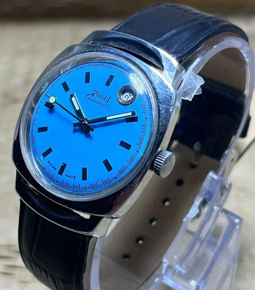 Vintage PIAGET Automatic 25 Jewels Swiss Made Date on Two Lume Hands ...