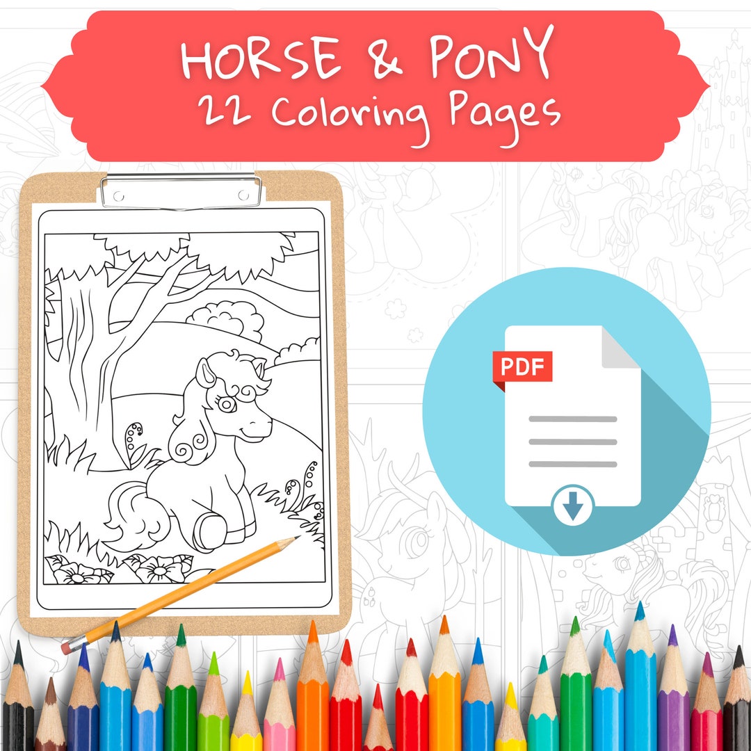 Horse & Pony Coloring Book Pdf- Printable Coloring Pages for Boys ...