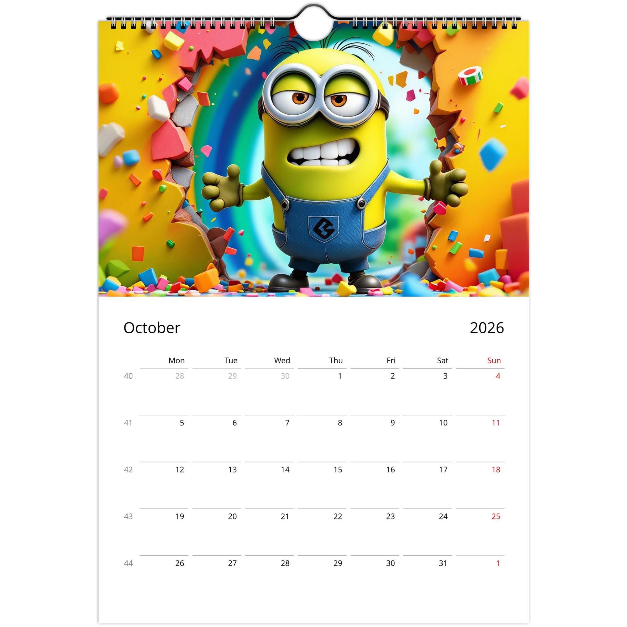 2026 Minions Superhero Calendar: Kids Monthly Planner - Etsy