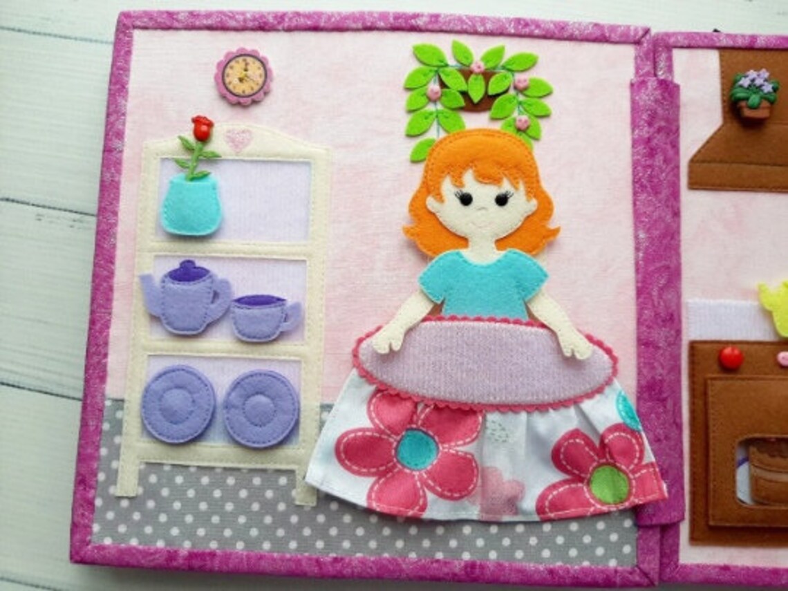 Quiet Book PDF Pattern, DOLLHOUSE Quiet Book. Felt Book Template - Etsy