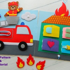 Quiet Book PDF Pattern Fire Engine, Quiet Book PDF Templates, Transport ...
