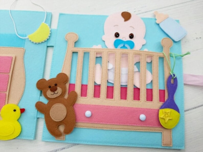 Quiet Book PDF Pattern, BABYDOLL HOUSE Quiet Book, Felt Book Template ...