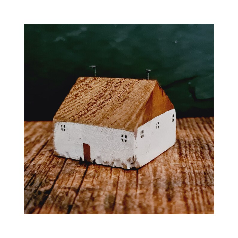 Set of 3 Miniature White Cottages Unique Gift Handmade - Etsy