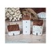 Set of 3 Miniature White Cottages, Unique Gift, Handmade Wooden Houses ...