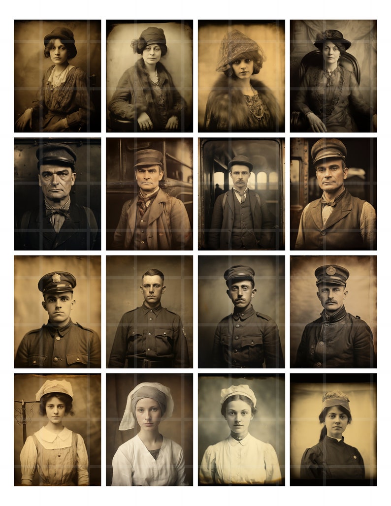 80 Printable Portraits for Scrapbooking, 5 Junk Journal 8.5 X 11 Sheets ...