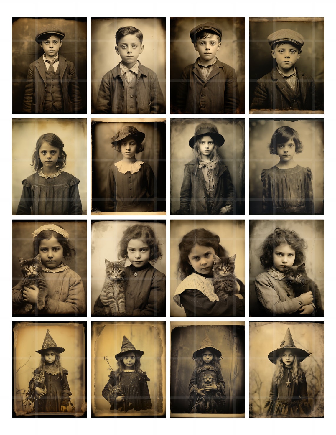 80 Printable Portraits for Scrapbooking, 5 Junk Journal 8.5 X 11 Sheets ...