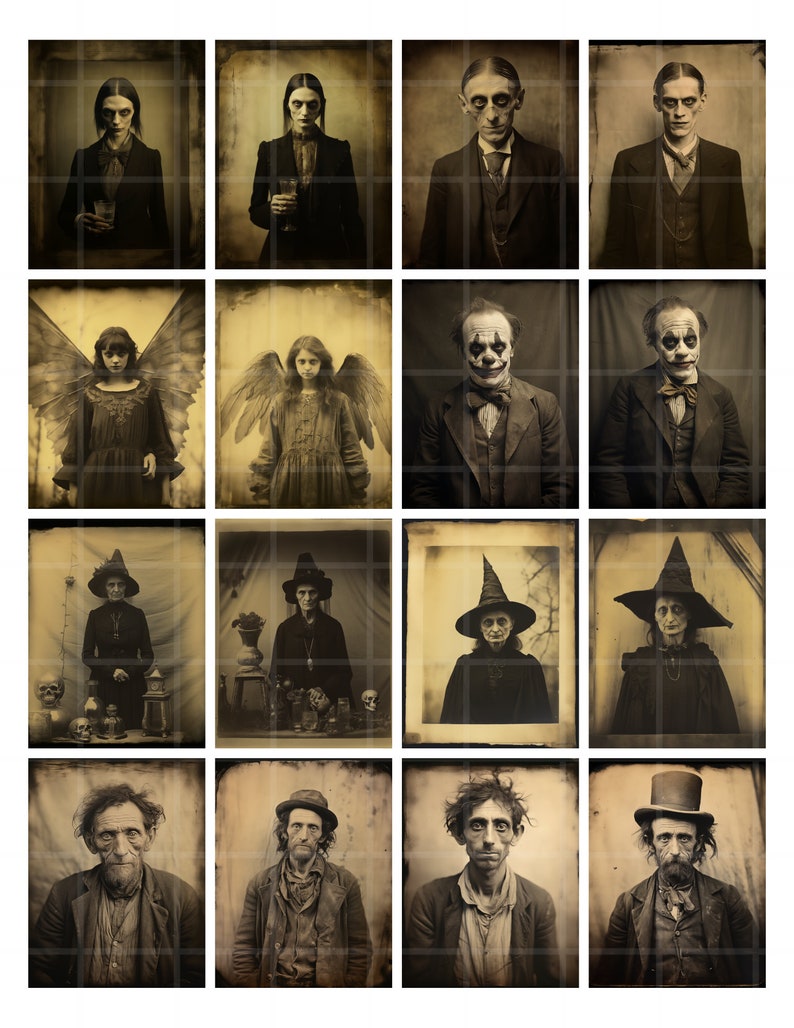 80 Printable Portraits for Scrapbooking, 5 Junk Journal 8.5 X 11 Sheets ...