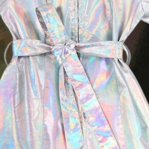Space Galaxy Holographic Raincoat: Iridescent Reflective Rave Costume ...