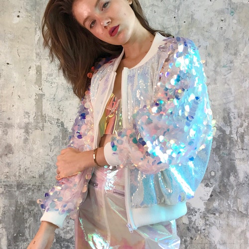 Disco Sequin Unicorn Bomber Jacket - Etsy