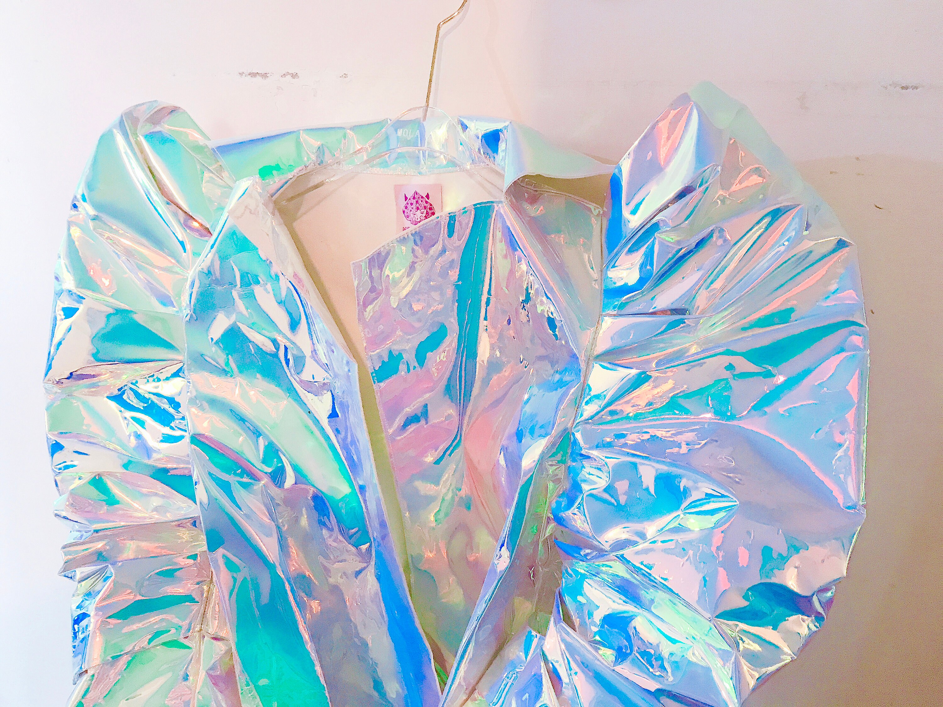 Holographic Outfit Metaverse Jacket: Futuristic Iridescent Stage Rave ...