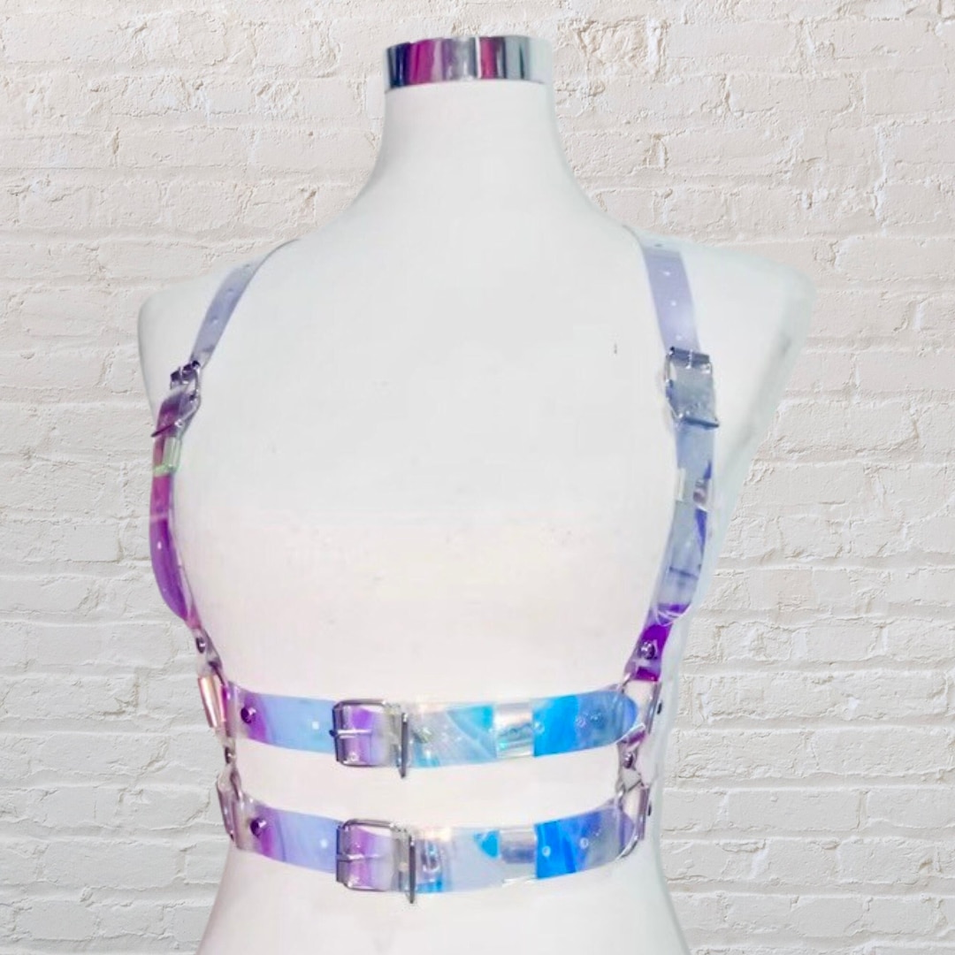 Holographic Belt See Through , Iridescent Vinyl , PVC, Festival Fashion ...