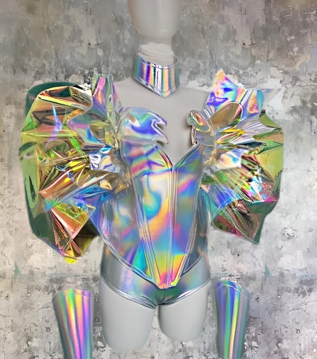 Holographic Unicorn Cyber Metaverse Galaxy Costume Coat Jacket Vest Top ...