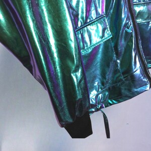 Metallic Green Holographic Jacket: Cyber Y2K Windbreaker - Etsy
