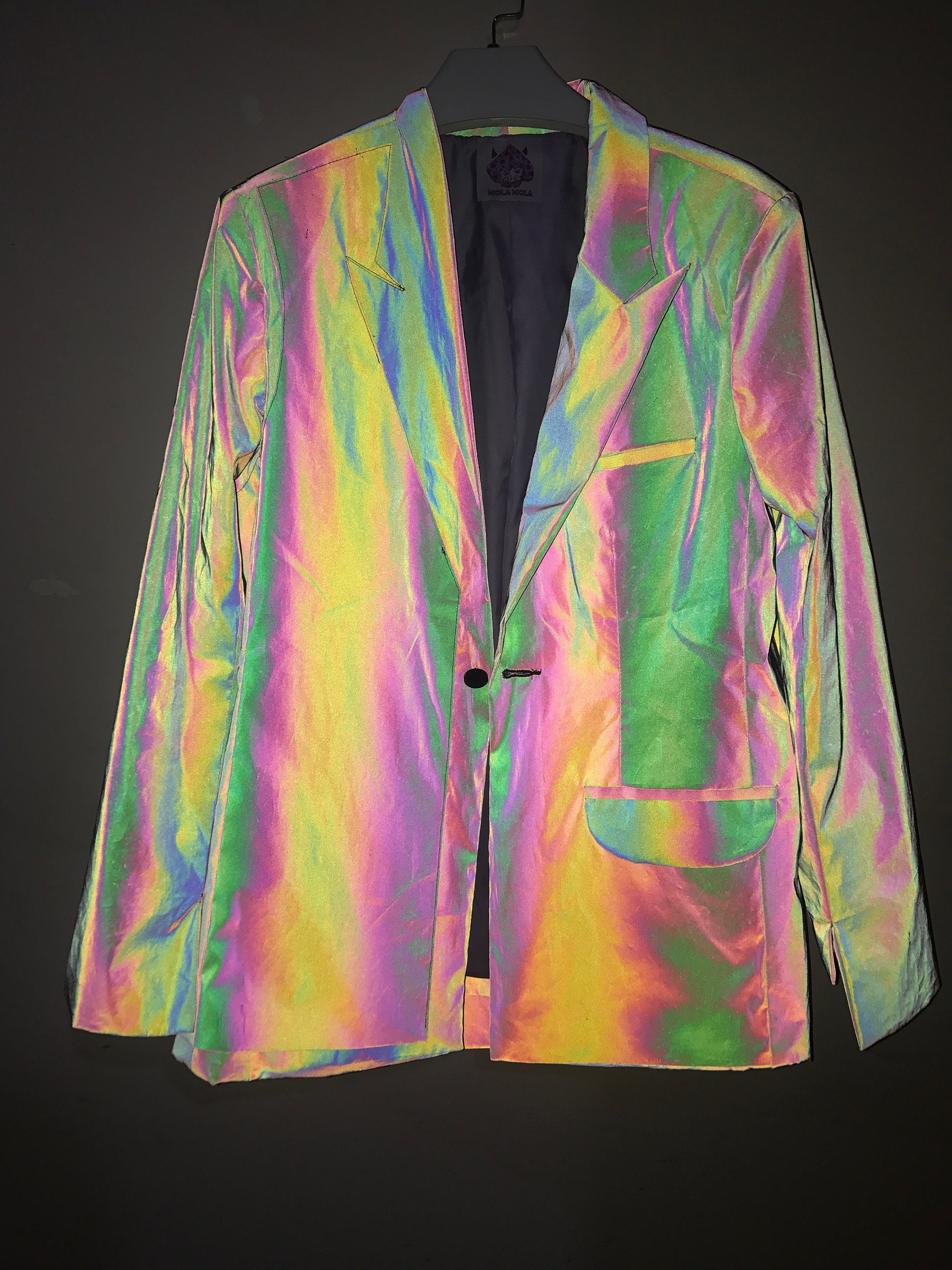 Reflective Asymmetrical Blazer Jacket Raincoat Cyber Galaxy Rave - Etsy