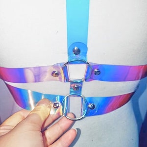 Holographic Belt See Through , Iridescent Vinyl , PVC, Festival Fashion ...