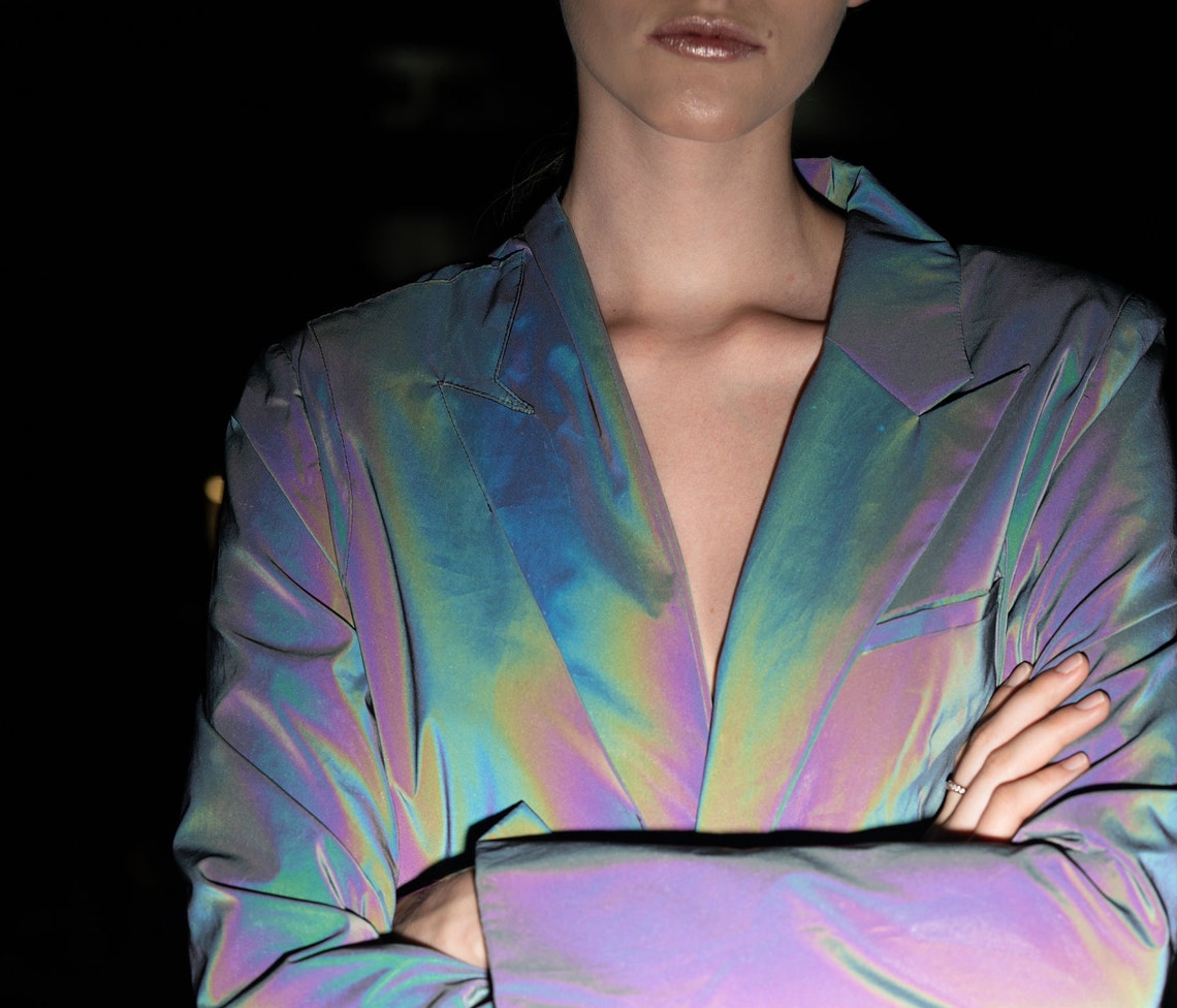 Reflective Asymmetrical Blazer Jacket Raincoat Cyber Galaxy Rave - Etsy