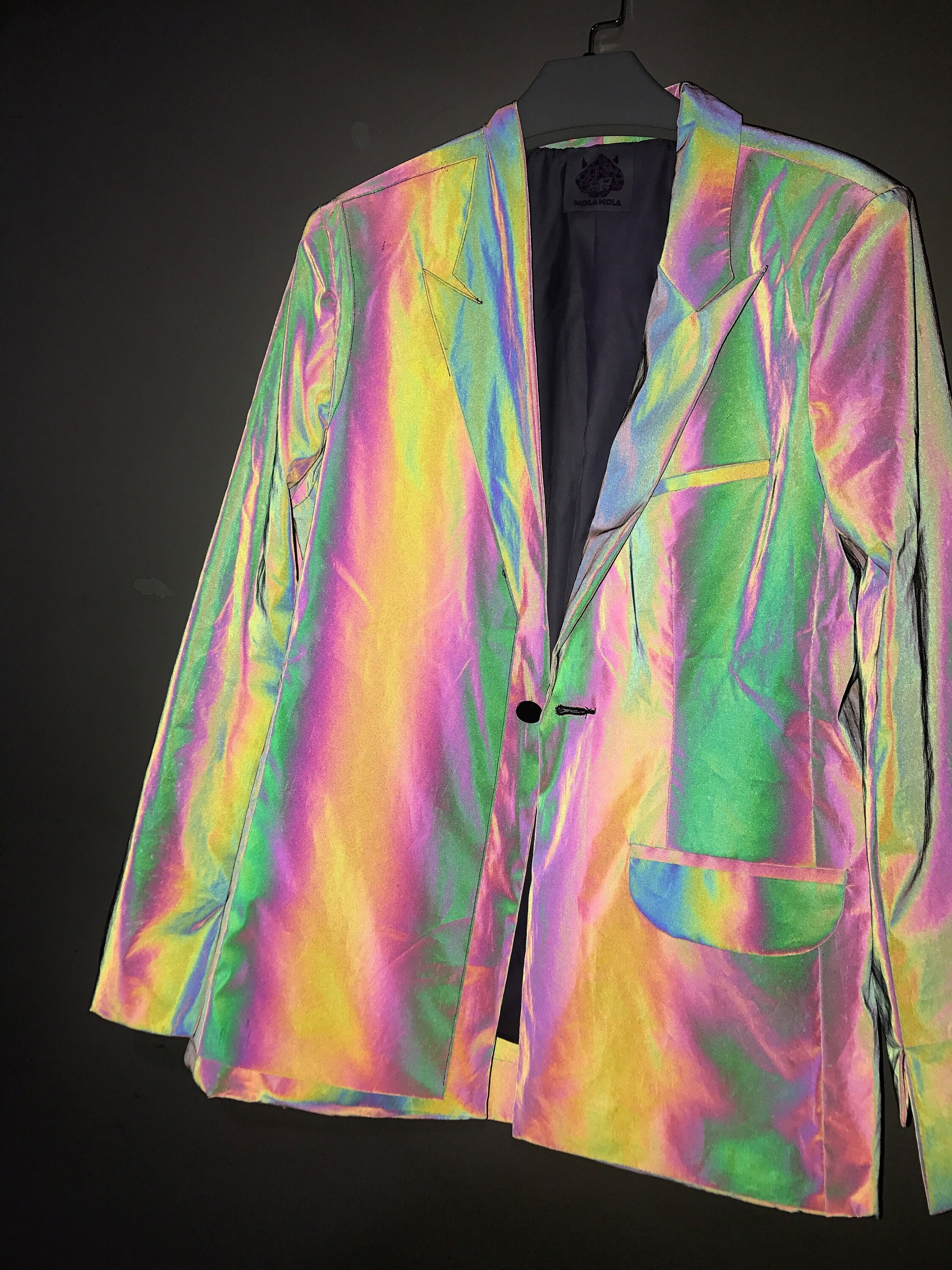 Reflective Asymmetrical Blazer Jacket Raincoat Cyber Galaxy Rave - Etsy
