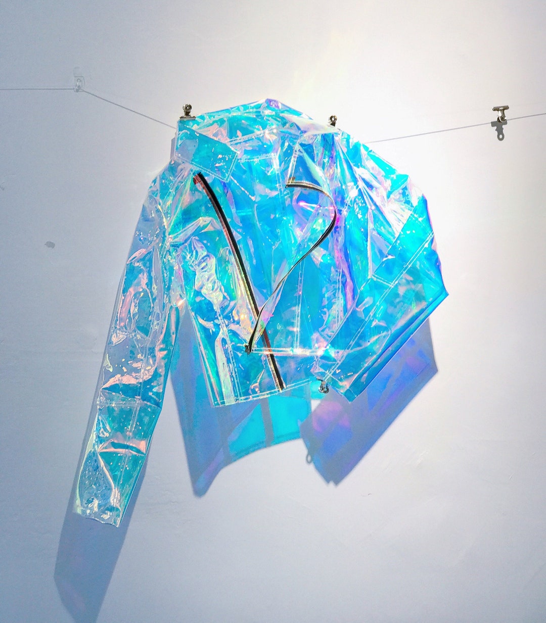 Metaverse Holographic Clear Rainbow Biker Iridescent Raincoat - Etsy