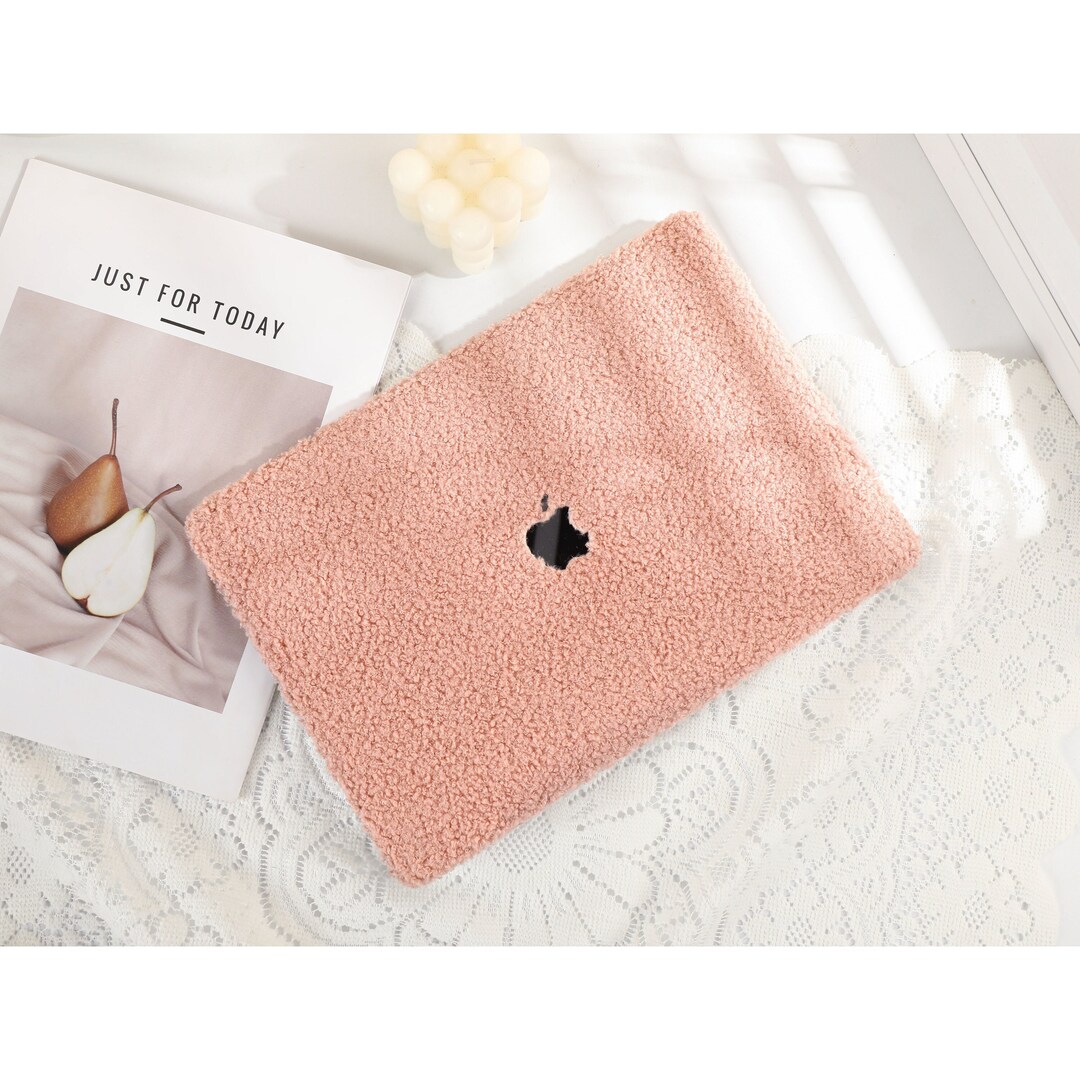 Peach Plush MacBook Leather Case for New M2 Air 13 A2681 M2 Pro 13 ...