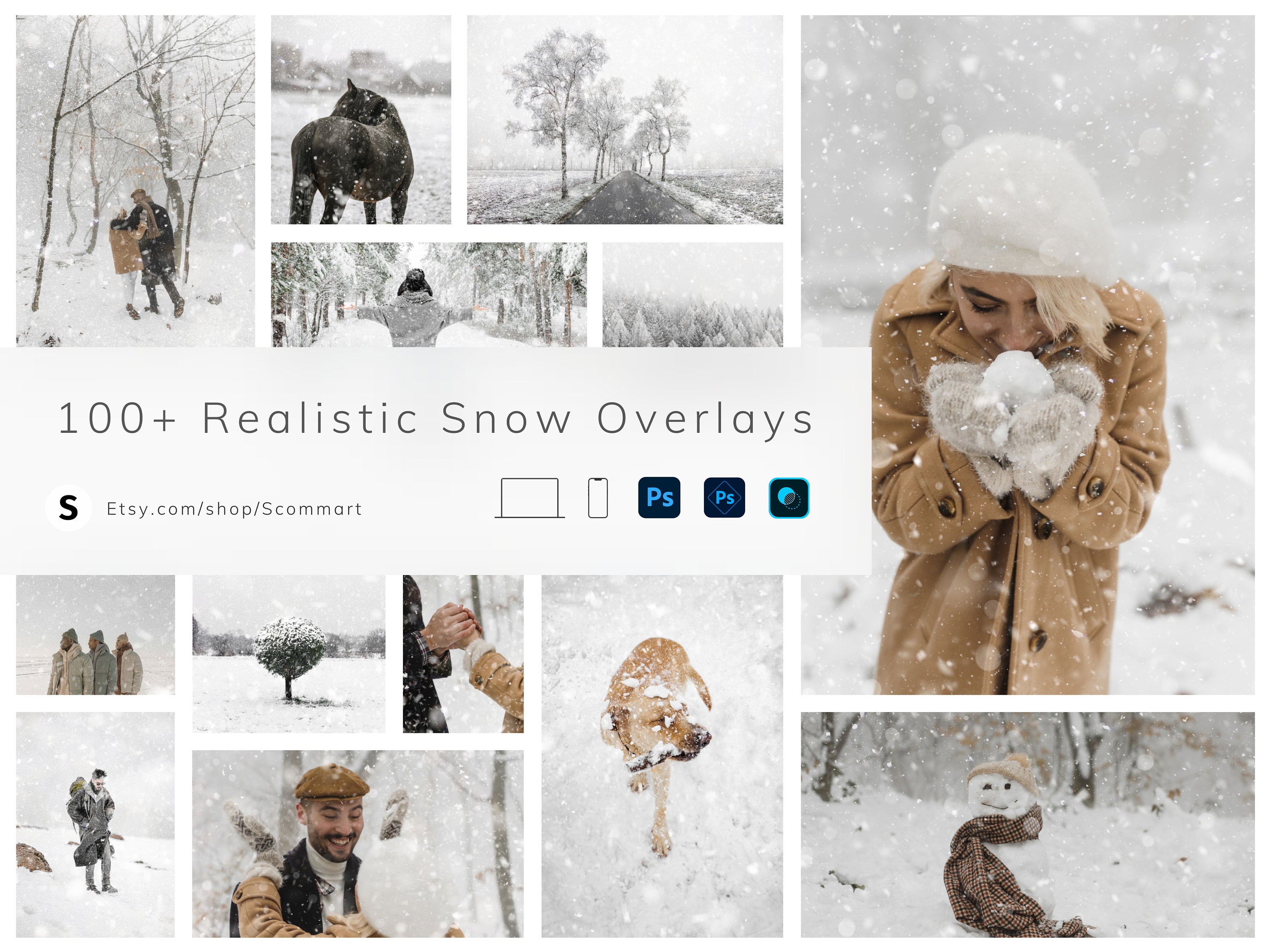 100+ Realistic Snow Overlays | Falling Snow Overlays | Premium ...