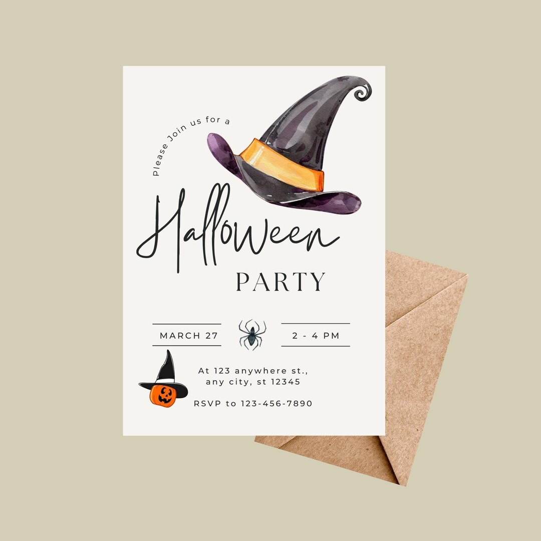 Halloween Party Invitation Card Halloween Invitation - Etsy