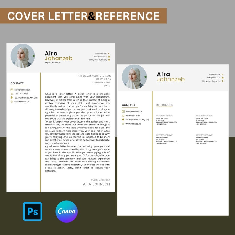CV TEMPLATE Resume Canva. Professional Resume Template. Minimalist ...