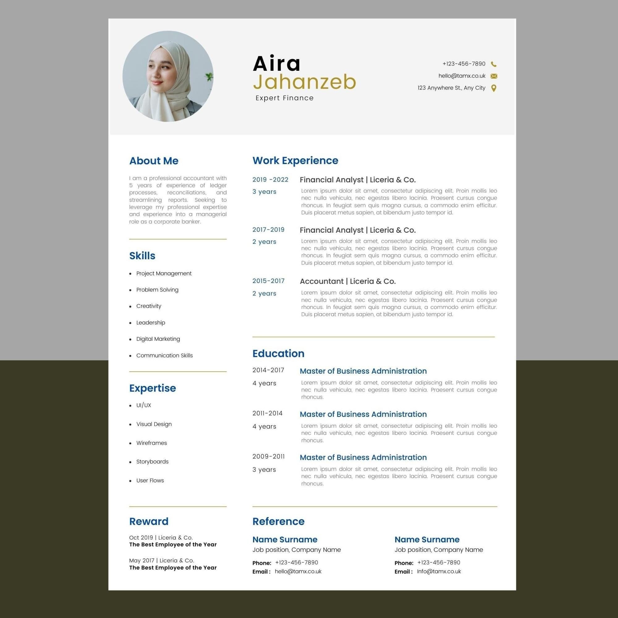MODÈLE DE CV CV canva. Modèle de CV professionnel. Exécutif minimaliste. Modèle de CV gratuit ...