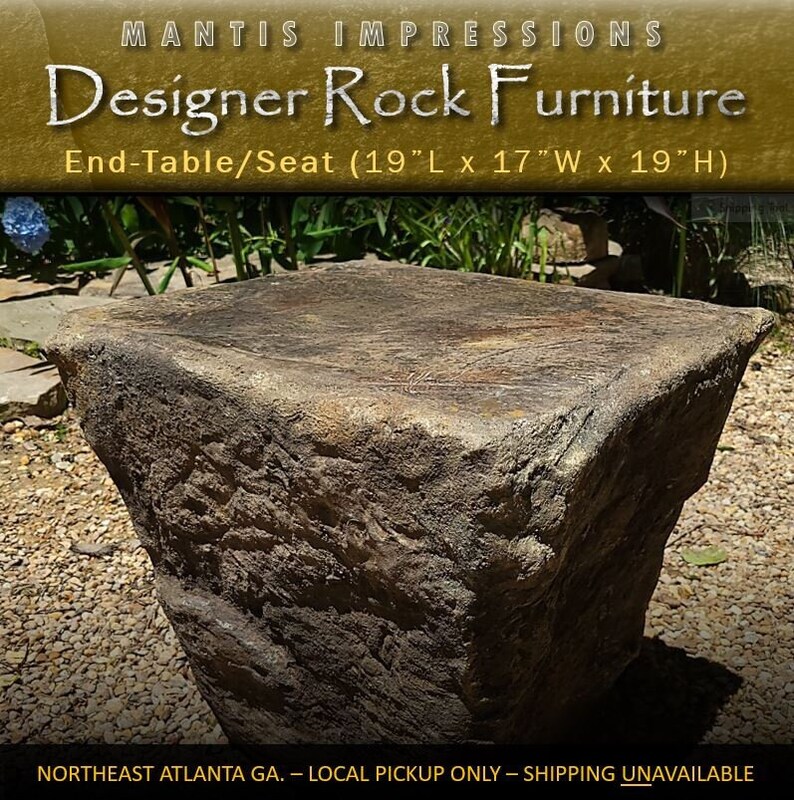 Outdoor Cement Rock End Table made-to-order ATL LOCAL Pickup Only ...